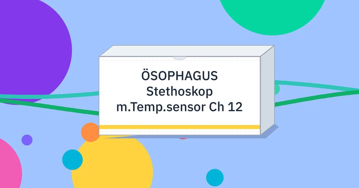 Symbolbild: Packung mit der Aufschrift ÖSOPHAGUS Stethoskop m.Temp.sensor Ch 12 (PZN 05510355) – Verfügbarkeit und Bezug in Apotheken in Frankfurt am Main