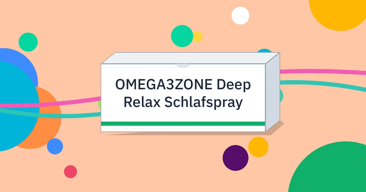 Symbolbild: Packung mit der Aufschrift OMEGA3ZONE Deep Relax Schlafspray (PZN 19112500) – Verfügbarkeit und Bezug in Apotheken in Frankfurt am Main