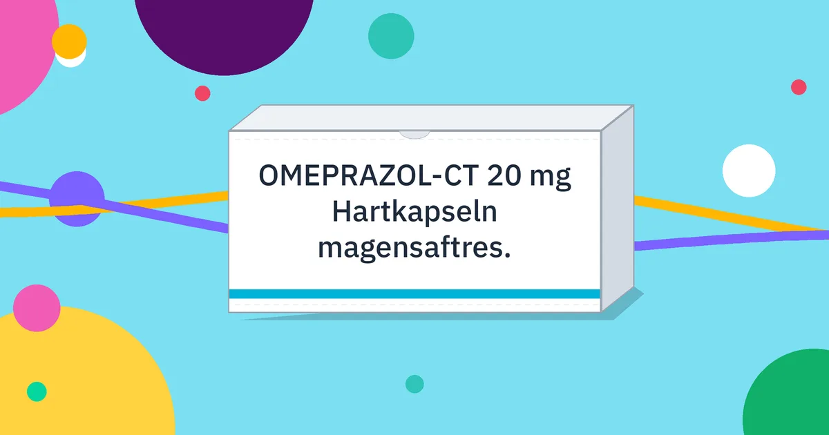 Symbolbild: Packung mit der Aufschrift OMEPRAZOL-CT 20 mg Hartkapseln magensaftres. (PZN 00272750) – Verfügbarkeit und Bezug in Apotheken in Frankfurt am Main