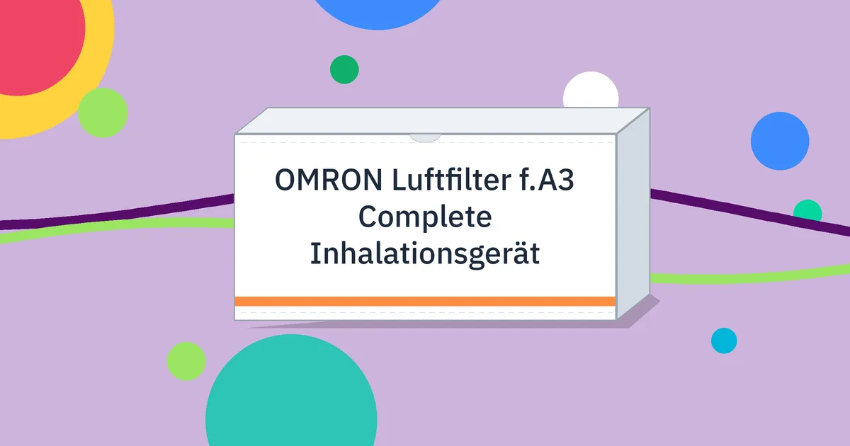 Symbolbild: Packung mit der Aufschrift OMRON Luftfilter f.A3 Complete Inhalationsgerät (PZN 12608853) – Verfügbarkeit und Bezug in Apotheken in Frankfurt am Main