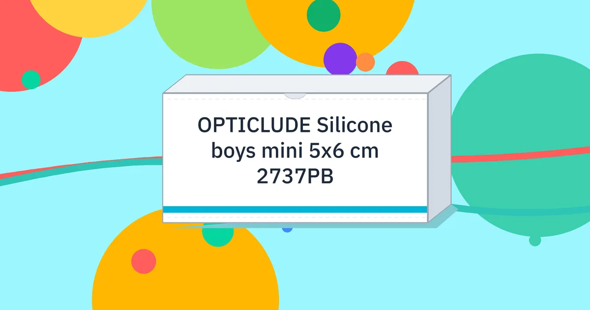 Symbolbild: Packung mit der Aufschrift OPTICLUDE Silicone boys mini 5x6 cm 2737PB (PZN 14218027) – Verfügbarkeit und Bezug in Apotheken in Frankfurt am Main