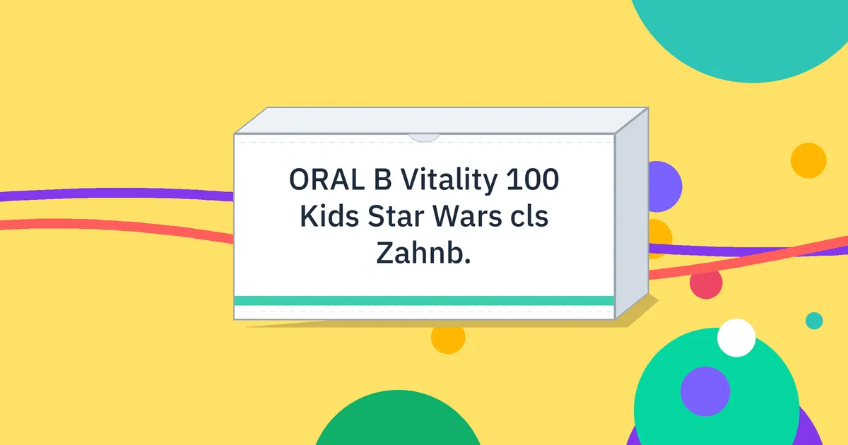 Symbolbild: Packung mit der Aufschrift ORAL B Vitality 100 Kids Star Wars cls Zahnb. (PZN 15745160) – Verfügbarkeit und Bezug in Apotheken in Frankfurt am Main