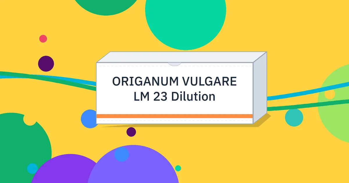 Symbolbild: Packung mit der Aufschrift ORIGANUM VULGARE LM 23 Dilution (PZN 12973185) – Verfügbarkeit und Bezug in Apotheken in Frankfurt am Main