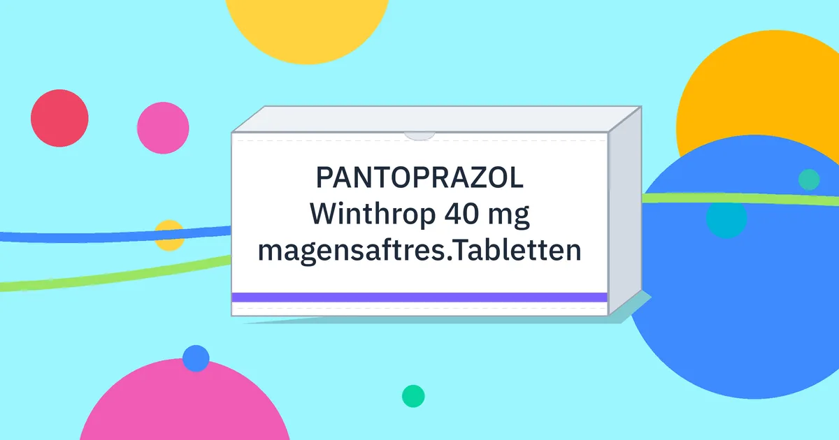 Symbolbild: Packung mit der Aufschrift PANTOPRAZOL Winthrop 40 mg magensaftres.Tabletten (PZN 09190700) – Verfügbarkeit und Bezug in Apotheken in Frankfurt am Main