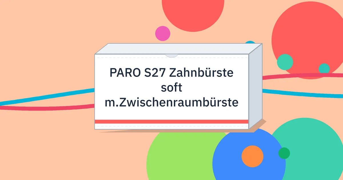 Symbolbild: Packung mit der Aufschrift PARO S27 Zahnbürste soft m.Zwischenraumbürste (PZN 17372036) – Verfügbarkeit und Bezug in Apotheken in Frankfurt am Main