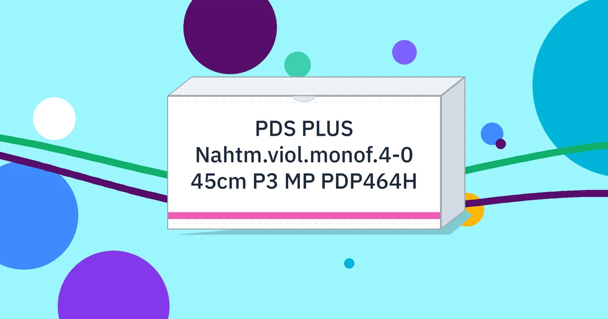 Symbolbild: Packung mit der Aufschrift PDS PLUS Nahtm.viol.monof.4-0 45cm P3 MP PDP464H (PZN 20173702) – Verfügbarkeit und Bezug in Apotheken in Frankfurt am Main