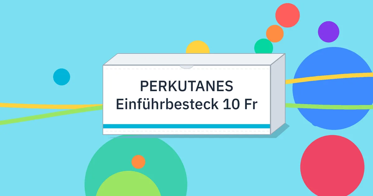Symbolbild: Packung mit der Aufschrift PERKUTANES Einführbesteck 10 Fr (PZN 07654555) – Verfügbarkeit und Bezug in Apotheken in Frankfurt am Main