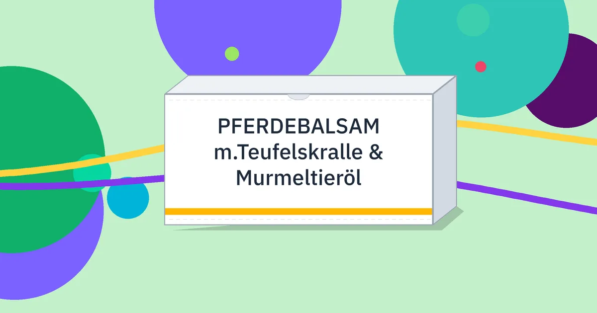 Symbolbild: Packung mit der Aufschrift PFERDEBALSAM m.Teufelskralle & Murmeltieröl (PZN 11026103) – Verfügbarkeit und Bezug in Apotheken in Frankfurt am Main