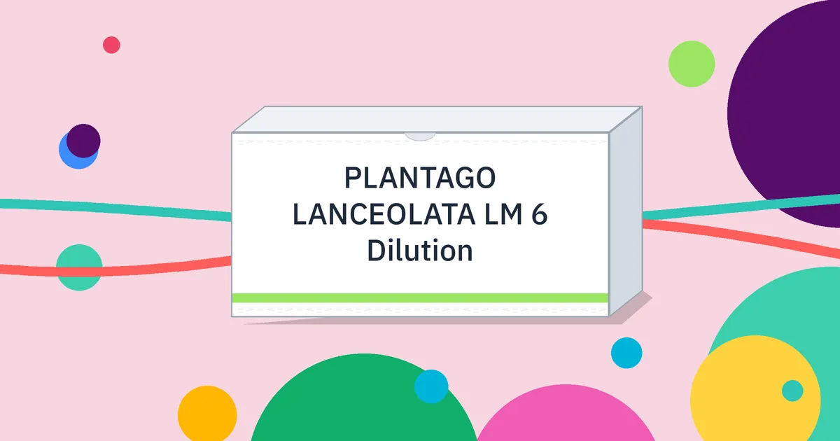 Symbolbild: Packung mit der Aufschrift PLANTAGO LANCEOLATA LM 6 Dilution (PZN 13036689) – Verfügbarkeit und Bezug in Apotheken in Frankfurt am Main