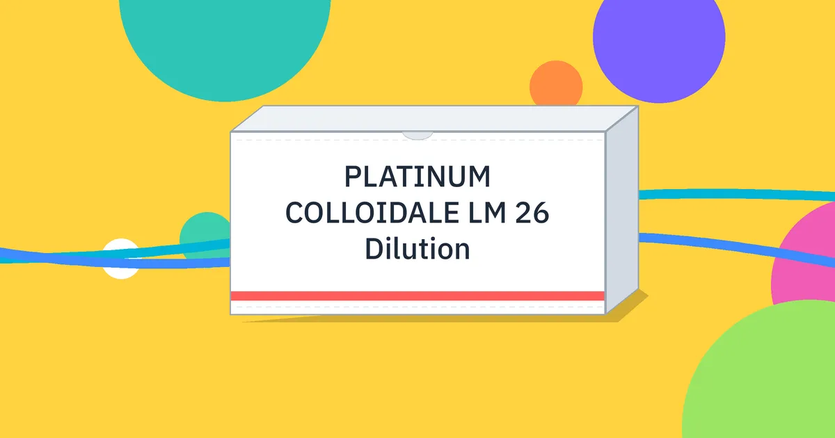 Symbolbild: Packung mit der Aufschrift PLATINUM COLLOIDALE LM 26 Dilution (PZN 13038091) – Verfügbarkeit und Bezug in Apotheken in Frankfurt am Main