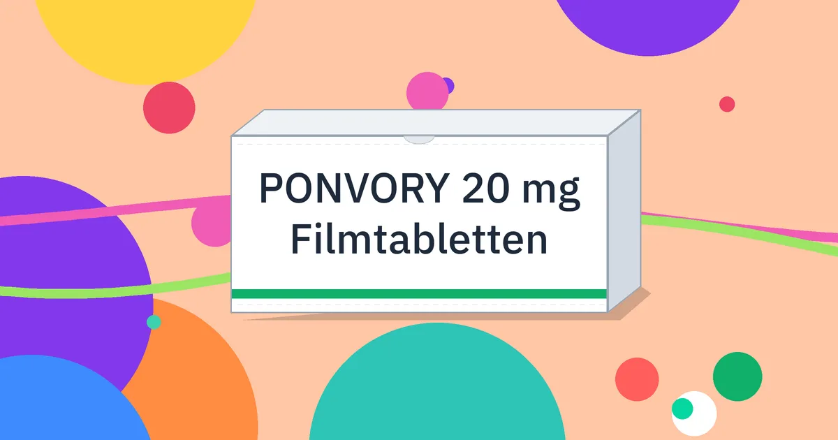 Symbolbild: Packung mit der Aufschrift PONVORY 20 mg Filmtabletten (PZN 17982303) – Verfügbarkeit und Bezug in Apotheken in Frankfurt am Main