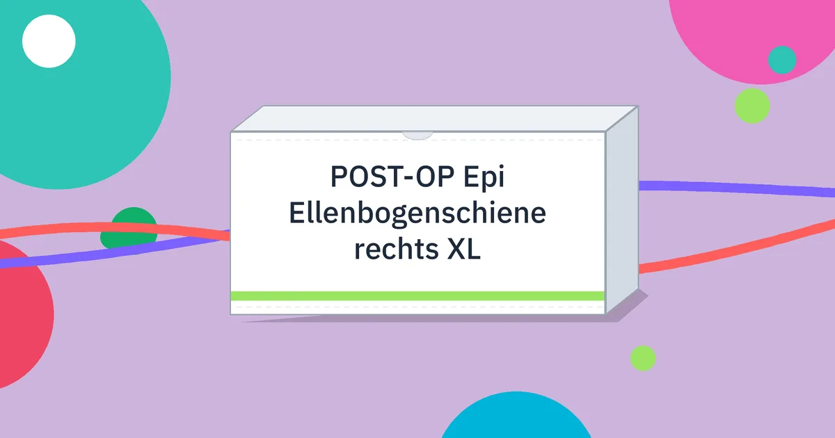 Symbolbild: Packung mit der Aufschrift POST-OP Epi Ellenbogenschiene rechts XL (PZN 17849981) – Verfügbarkeit und Bezug in Apotheken in Frankfurt am Main