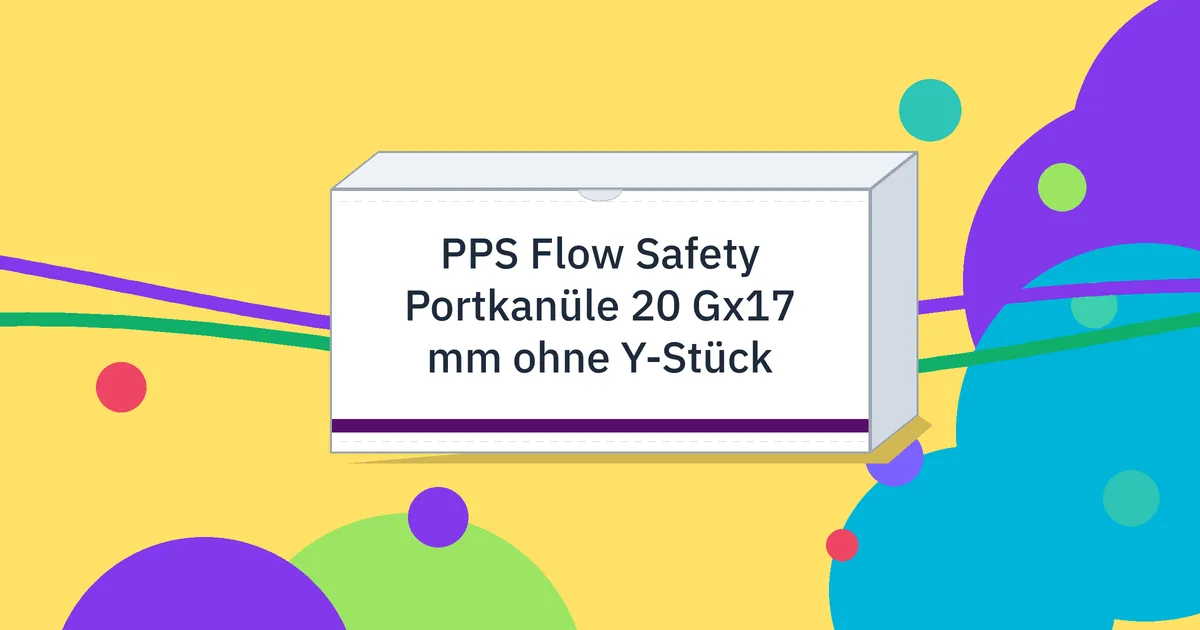 Symbolbild: Packung mit der Aufschrift PPS Flow Safety Portkanüle 20 Gx17 mm ohne Y-Stück (PZN 10073796) – Verfügbarkeit und Bezug in Apotheken in Frankfurt am Main