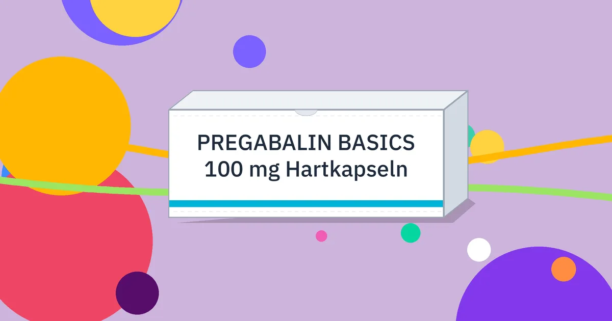 Symbolbild: Packung mit der Aufschrift PREGABALIN BASICS 100 mg Hartkapseln (PZN 11172359) – Verfügbarkeit und Bezug in Apotheken in Frankfurt am Main