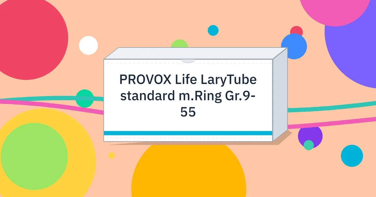 Symbolbild: Packung mit der Aufschrift PROVOX Life LaryTube standard m.Ring Gr.9-55 (PZN 19625174) – Verfügbarkeit und Bezug in Apotheken in Frankfurt am Main