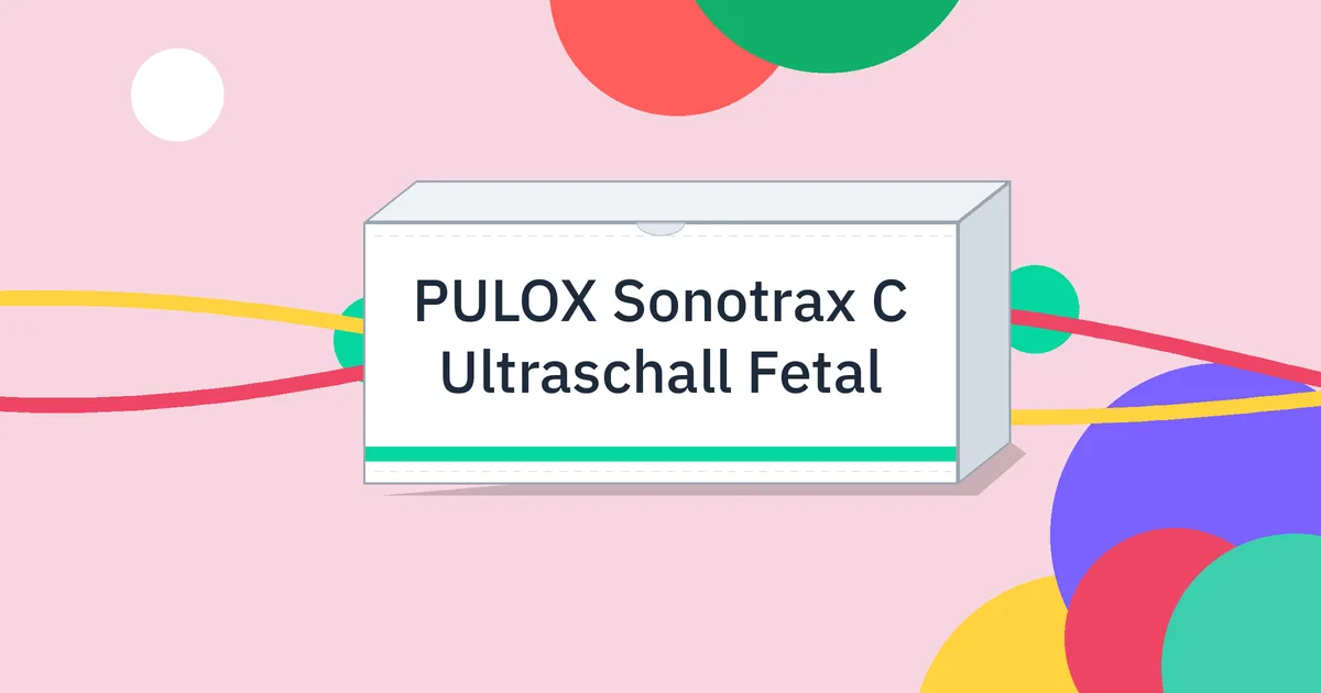 Symbolbild: Packung mit der Aufschrift PULOX Sonotrax C Ultraschall Fetal (PZN 16778291) – Verfügbarkeit und Bezug in Apotheken in Frankfurt am Main