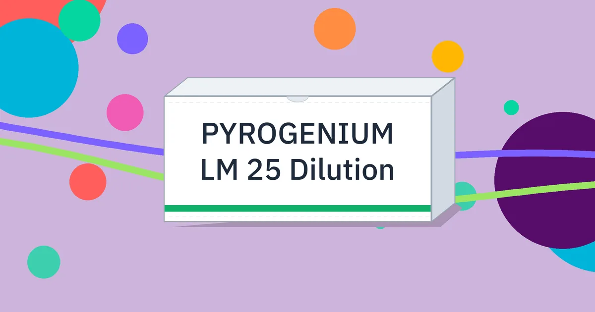 Symbolbild: Packung mit der Aufschrift PYROGENIUM LM 25 Dilution (PZN 13045145) – Verfügbarkeit und Bezug in Apotheken in Frankfurt am Main