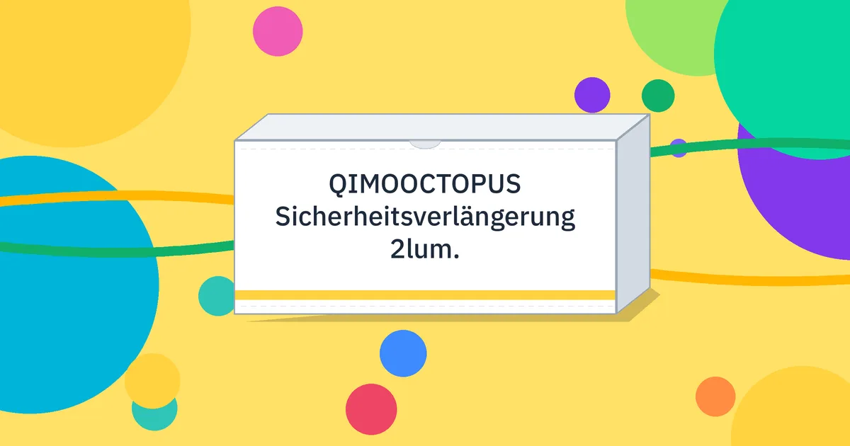 Symbolbild: Packung mit der Aufschrift QIMOOCTOPUS Sicherheitsverlängerung 2lum. (PZN 14288341) – Verfügbarkeit und Bezug in Apotheken in Frankfurt am Main