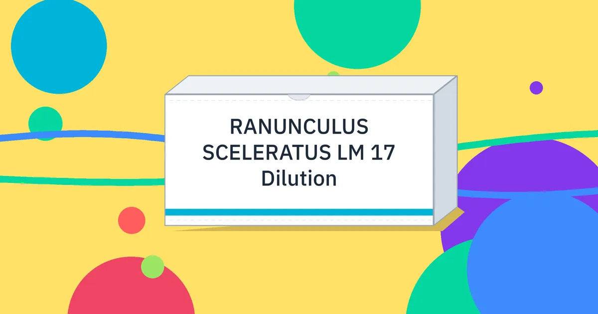 Symbolbild: Packung mit der Aufschrift RANUNCULUS SCELERATUS LM 17 Dilution (PZN 13676153) – Verfügbarkeit und Bezug in Apotheken in Frankfurt am Main
