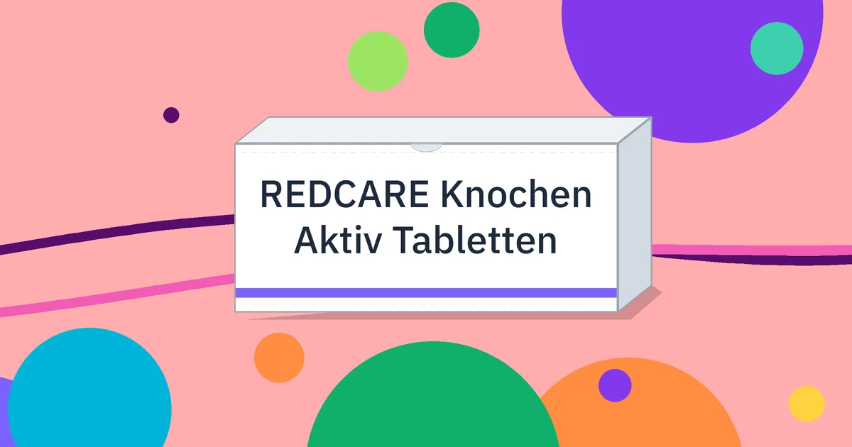 Symbolbild: Packung mit der Aufschrift REDCARE Knochen Aktiv Tabletten (PZN 17620296) – Verfügbarkeit und Bezug in Apotheken in Frankfurt am Main