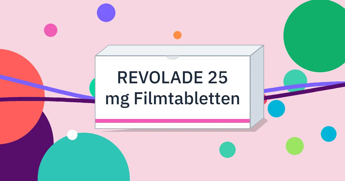 Symbolbild: Packung mit der Aufschrift REVOLADE 25 mg Filmtabletten (PZN 06142706) – Verfügbarkeit und Bezug in Apotheken in Frankfurt am Main