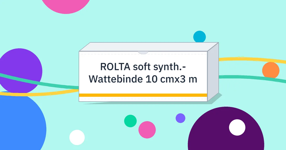 Symbolbild: Packung mit der Aufschrift ROLTA soft synth.-Wattebinde 10 cmx3 m (PZN 19374387) – Verfügbarkeit und Bezug in Apotheken in Frankfurt am Main