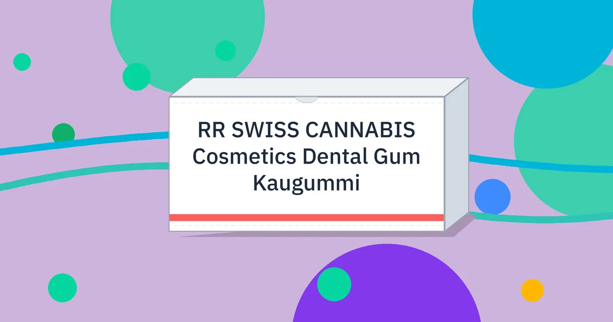 Symbolbild: Packung mit der Aufschrift RR SWISS CANNABIS Cosmetics Dental Gum Kaugummi (PZN 17273297) – Verfügbarkeit und Bezug in Apotheken in Frankfurt am Main