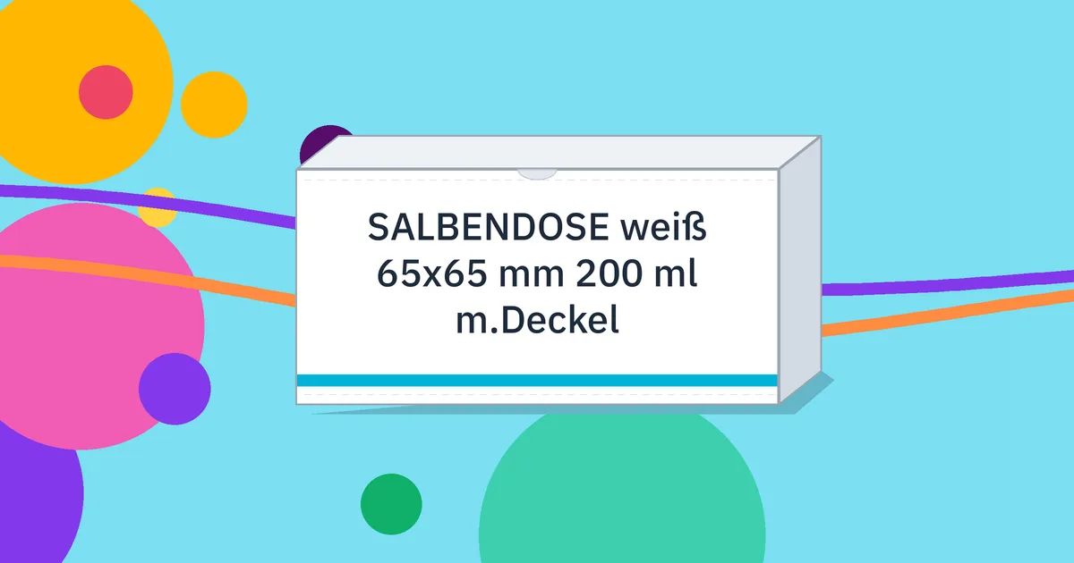 Symbolbild: Packung mit der Aufschrift SALBENDOSE weiß 65x65 mm 200 ml m.Deckel (PZN 10402136) – Verfügbarkeit und Bezug in Apotheken in Frankfurt am Main