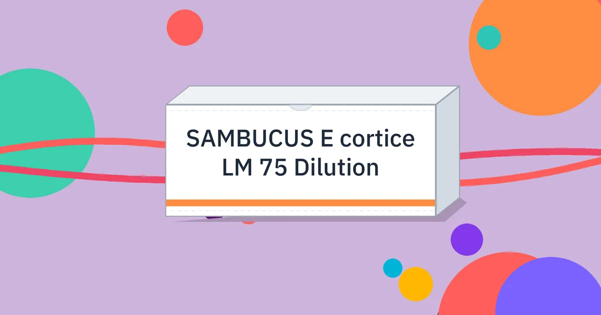 Symbolbild: Packung mit der Aufschrift SAMBUCUS E cortice LM 75 Dilution (PZN 13180245) – Verfügbarkeit und Bezug in Apotheken in Frankfurt am Main