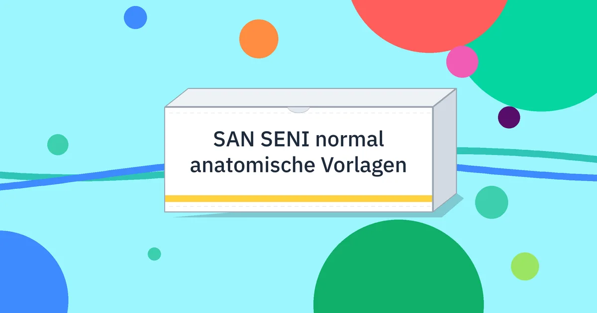 Symbolbild: Packung mit der Aufschrift SAN SENI normal anatomische Vorlagen (PZN 16327720) – Verfügbarkeit und Bezug in Apotheken in Frankfurt am Main