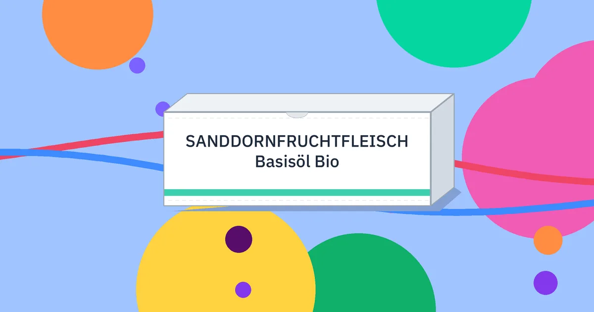 Symbolbild: Packung mit der Aufschrift SANDDORNFRUCHTFLEISCH Basisöl Bio (PZN 17437669) – Verfügbarkeit und Bezug in Apotheken in Frankfurt am Main