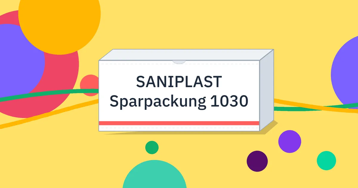 Symbolbild: Packung mit der Aufschrift SANIPLAST Sparpackung 1030 (PZN 00905333) – Verfügbarkeit und Bezug in Apotheken in Frankfurt am Main