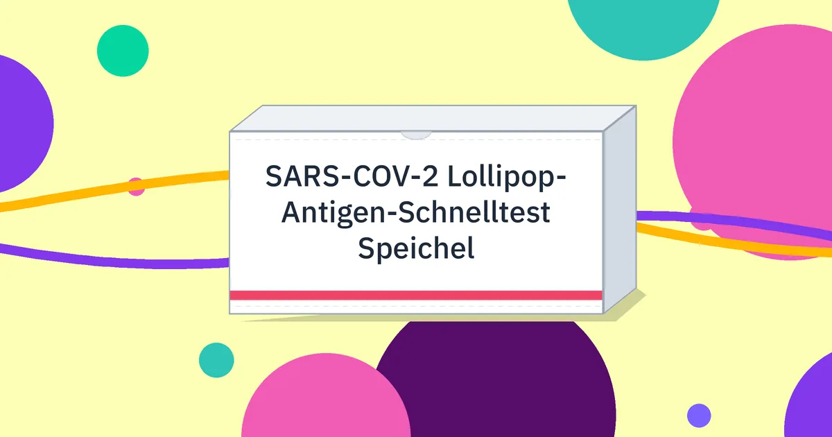 Symbolbild: Packung mit der Aufschrift SARS-COV-2 Lollipop-Antigen-Schnelltest Speichel (PZN 18299821) – Verfügbarkeit und Bezug in Apotheken in Frankfurt am Main