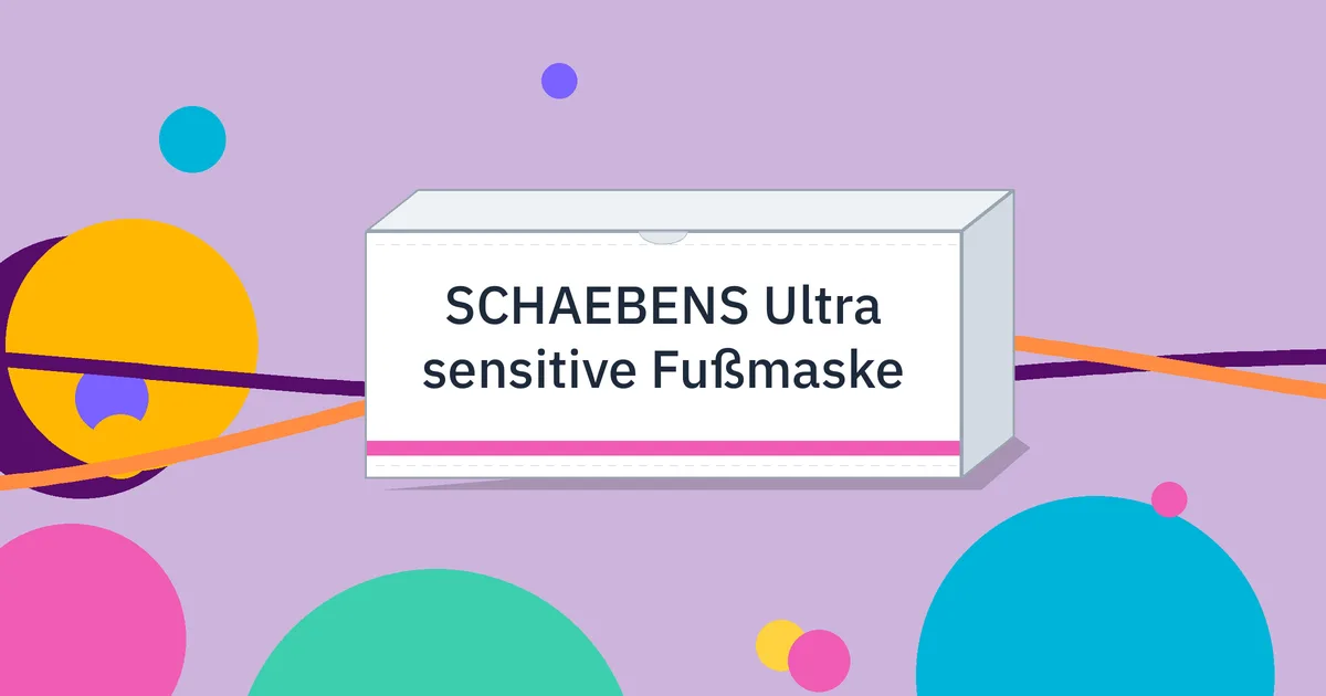 Symbolbild: Packung mit der Aufschrift SCHAEBENS Ultra sensitive Fußmaske (PZN 20539215) – Verfügbarkeit und Bezug in Apotheken in Frankfurt am Main