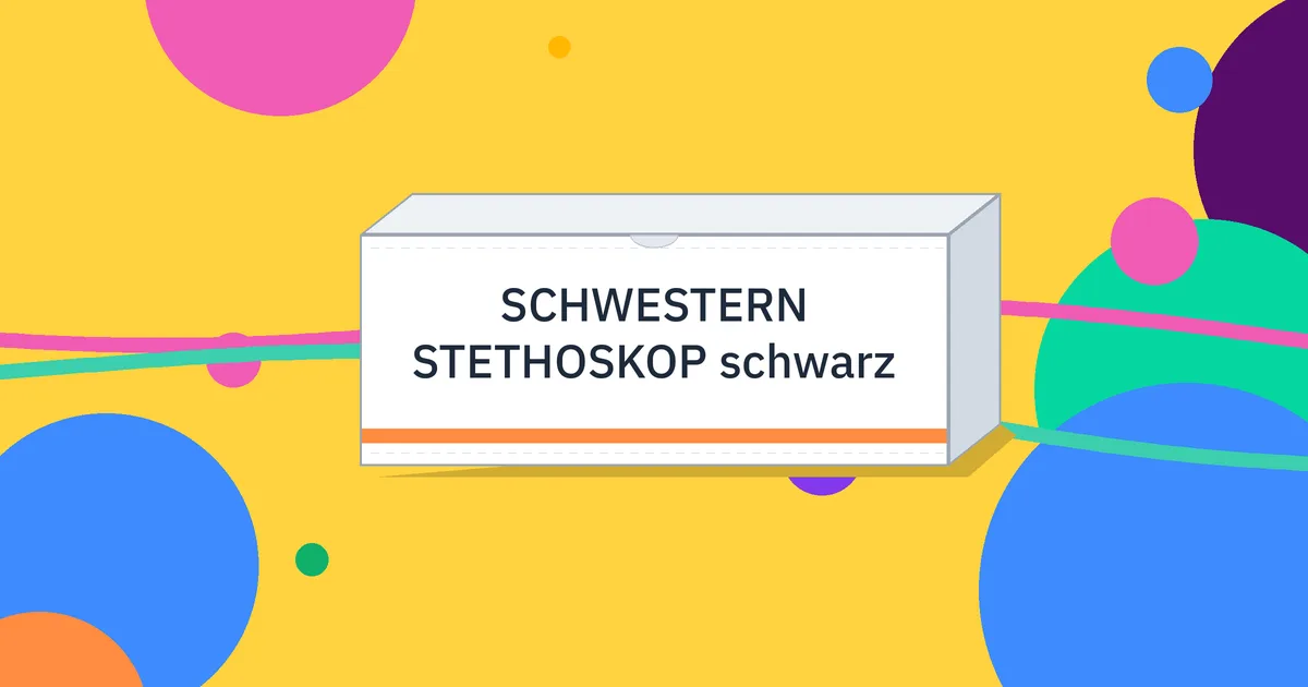 Symbolbild: Packung mit der Aufschrift SCHWESTERN STETHOSKOP schwarz (PZN 08882927) – Verfügbarkeit und Bezug in Apotheken in Frankfurt am Main