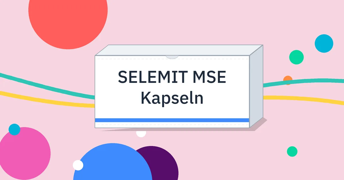 Symbolbild: Packung mit der Aufschrift SELEMIT MSE Kapseln (PZN 10048396) – Verfügbarkeit und Bezug in Apotheken in Frankfurt am Main