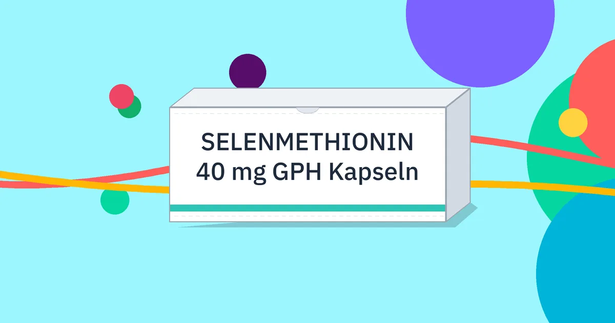 Symbolbild: Packung mit der Aufschrift SELENMETHIONIN 40 mg GPH Kapseln (PZN 20857139) – Verfügbarkeit und Bezug in Apotheken in Frankfurt am Main