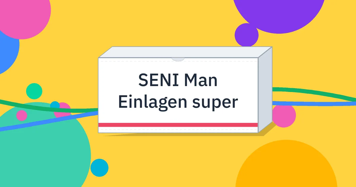 Symbolbild: Packung mit der Aufschrift SENI Man Einlagen super (PZN 12664159) – Verfügbarkeit und Bezug in Apotheken in Frankfurt am Main