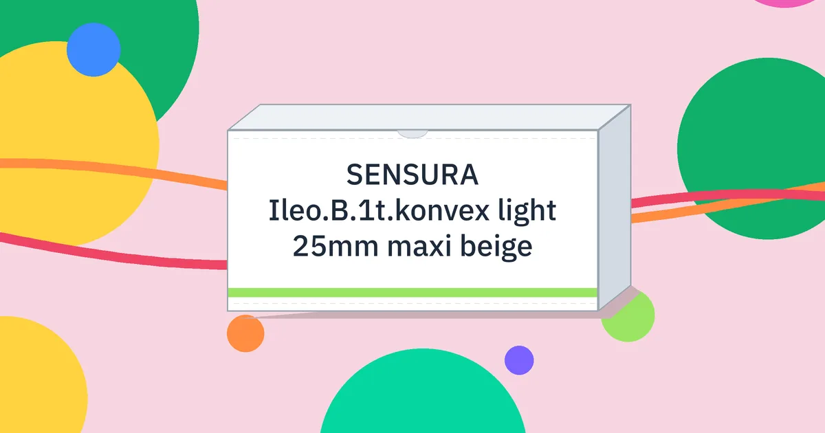 Symbolbild: Packung mit der Aufschrift SENSURA Ileo.B.1t.konvex light 25mm maxi beige (PZN 00815239) – Verfügbarkeit und Bezug in Apotheken in Frankfurt am Main