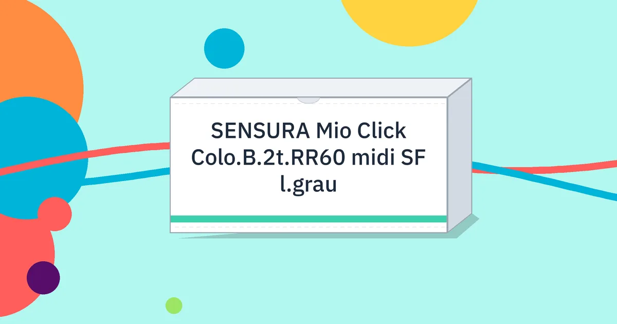 Symbolbild: Packung mit der Aufschrift SENSURA Mio Click Colo.B.2t.RR60 midi SF l.grau (PZN 10202029) – Verfügbarkeit und Bezug in Apotheken in Frankfurt am Main