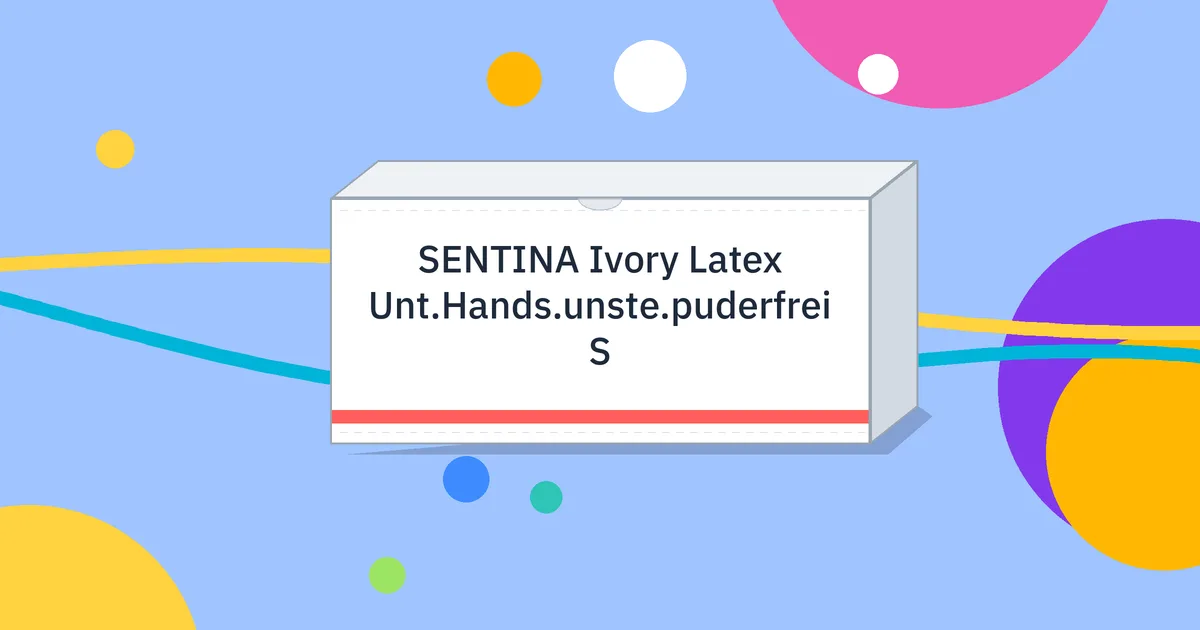 Symbolbild: Packung mit der Aufschrift SENTINA Ivory Latex Unt.Hands.unste.puderfrei S (PZN 20550286) – Verfügbarkeit und Bezug in Apotheken in Frankfurt am Main