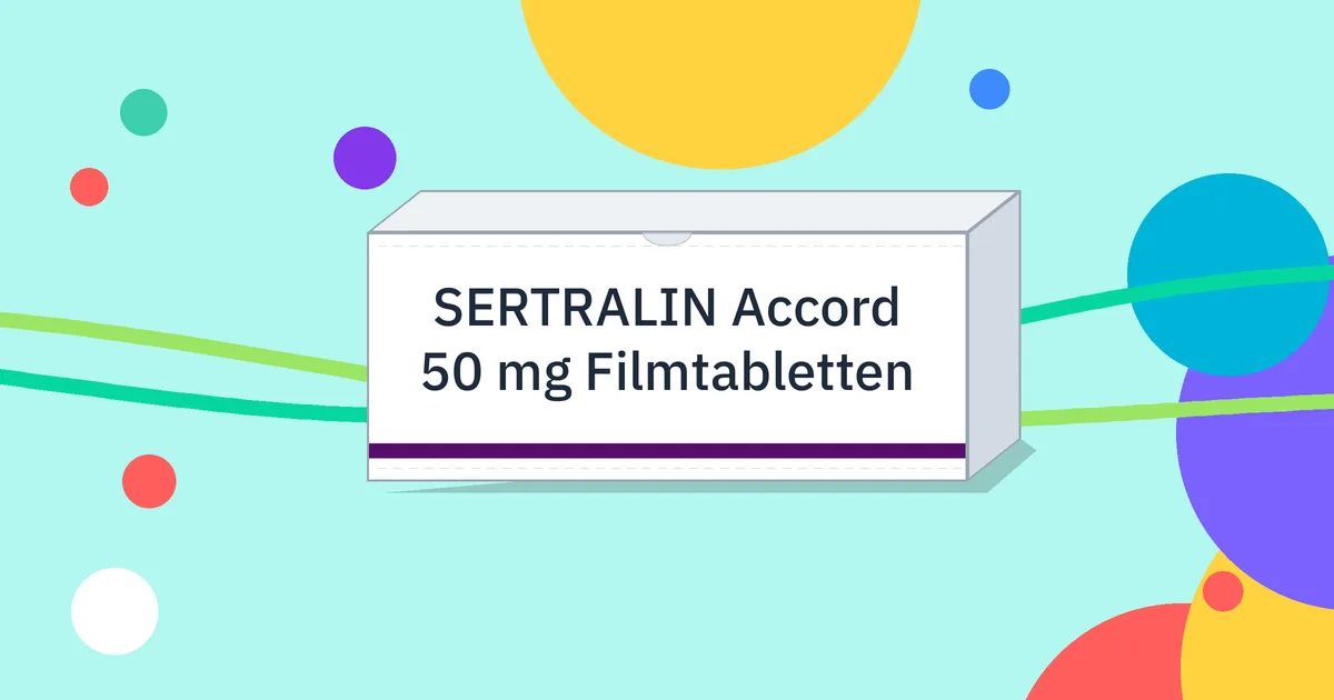 Symbolbild: Packung mit der Aufschrift SERTRALIN Accord 50 mg Filmtabletten (PZN 13979008) – Verfügbarkeit und Bezug in Apotheken in Frankfurt am Main