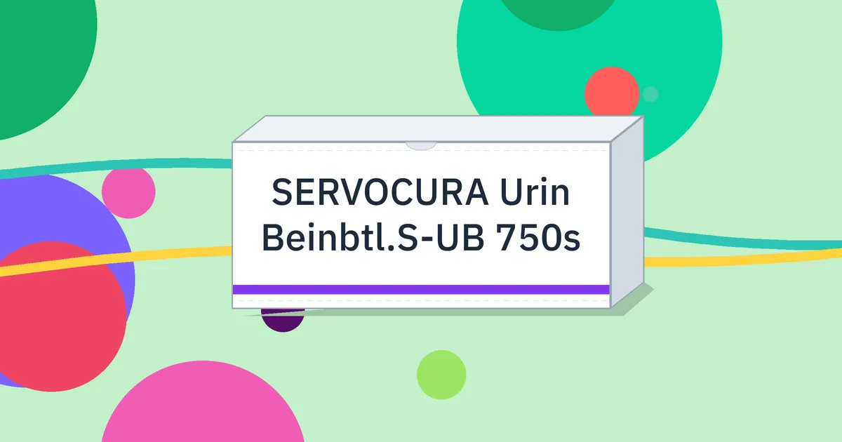 Symbolbild: Packung mit der Aufschrift SERVOCURA Urin Beinbtl.S-UB 750s (PZN 05491563) – Verfügbarkeit und Bezug in Apotheken in Frankfurt am Main
