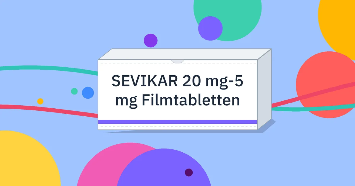 Symbolbild: Packung mit der Aufschrift SEVIKAR 20 mg-5 mg Filmtabletten (PZN 17584732) – Verfügbarkeit und Bezug in Apotheken in Frankfurt am Main