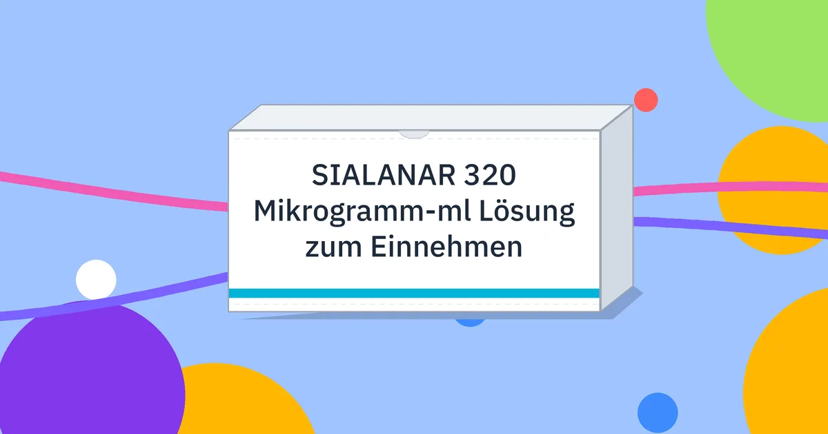 Symbolbild: Packung mit der Aufschrift SIALANAR 320 Mikrogramm-ml Lösung zum Einnehmen (PZN 13946931) – Verfügbarkeit und Bezug in Apotheken in Frankfurt am Main