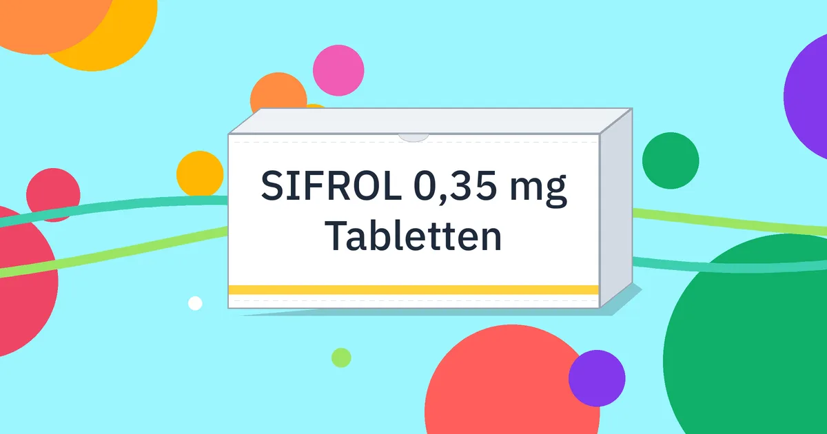 Symbolbild: Packung mit der Aufschrift SIFROL 0,35 mg Tabletten (PZN 01299811) – Verfügbarkeit und Bezug in Apotheken in Frankfurt am Main