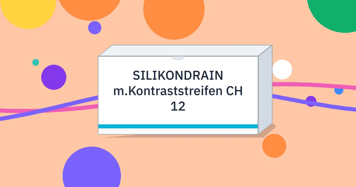 Symbolbild: Packung mit der Aufschrift SILIKONDRAIN m.Kontraststreifen CH 12 (PZN 10343439) – Verfügbarkeit und Bezug in Apotheken in Frankfurt am Main