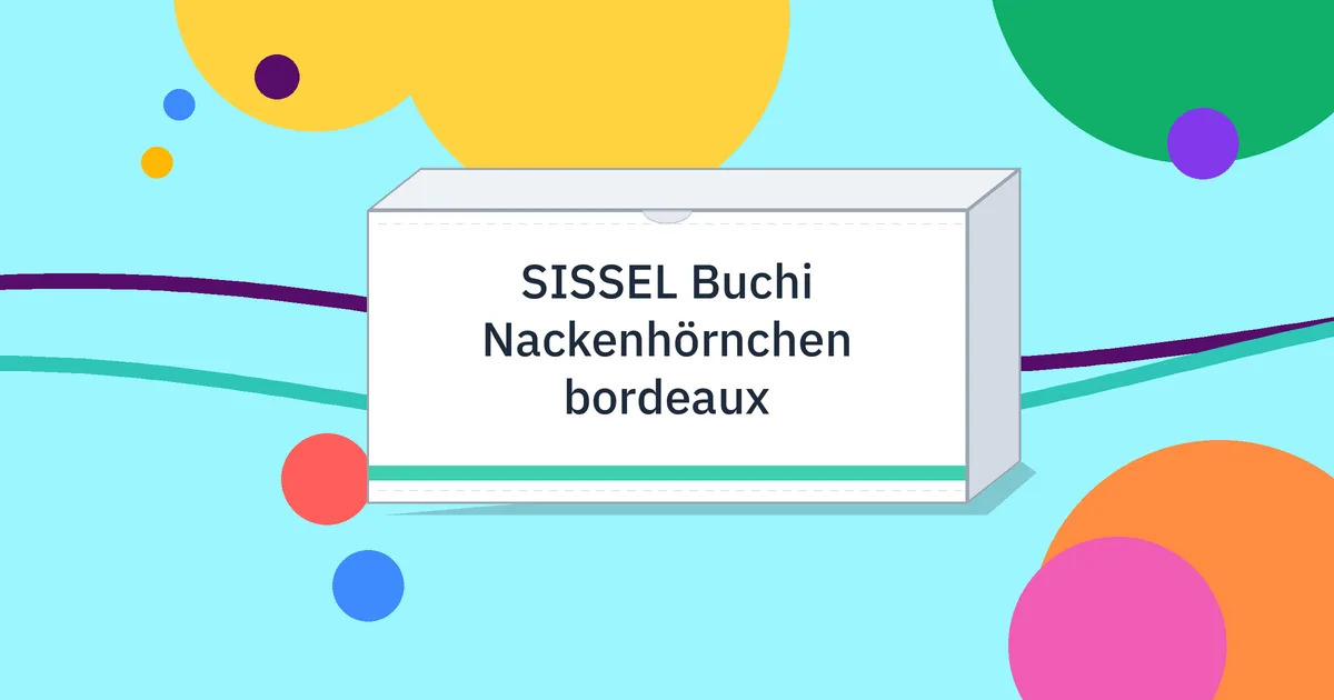 Symbolbild: Packung mit der Aufschrift SISSEL Buchi Nackenhörnchen bordeaux (PZN 01668728) – Verfügbarkeit und Bezug in Apotheken in Frankfurt am Main