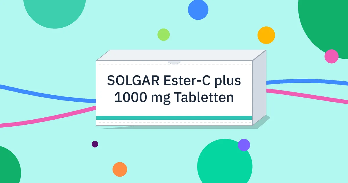 Symbolbild: Packung mit der Aufschrift SOLGAR Ester-C plus 1000 mg Tabletten (PZN 19500857) – Verfügbarkeit und Bezug in Apotheken in Frankfurt am Main