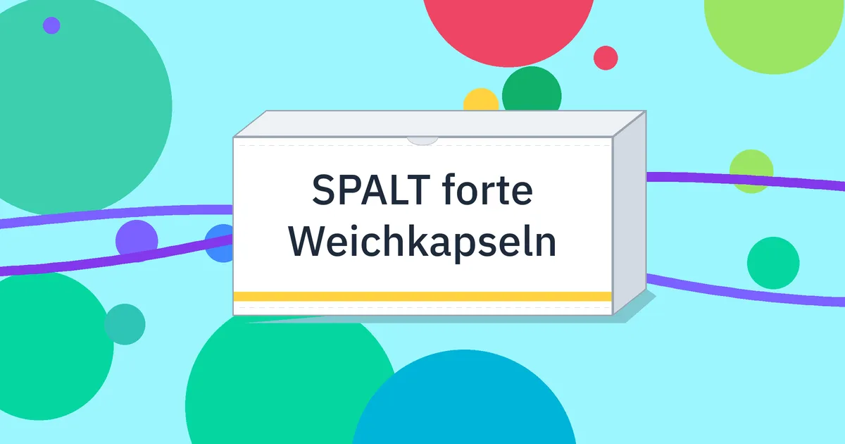 Symbolbild: Packung mit der Aufschrift SPALT forte Weichkapseln (PZN 00793839) – Verfügbarkeit und Bezug in Apotheken in Frankfurt am Main